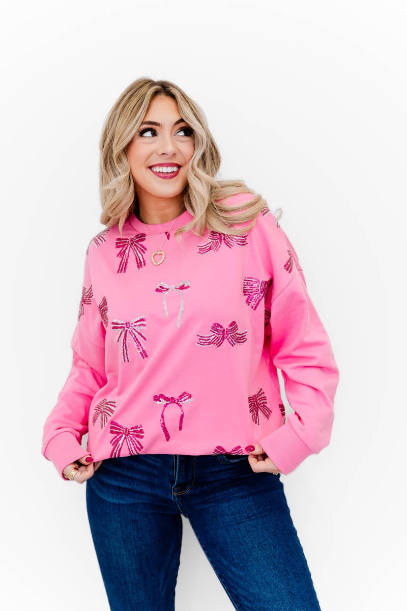 Blushing Bows Sweatshirt – Shay's